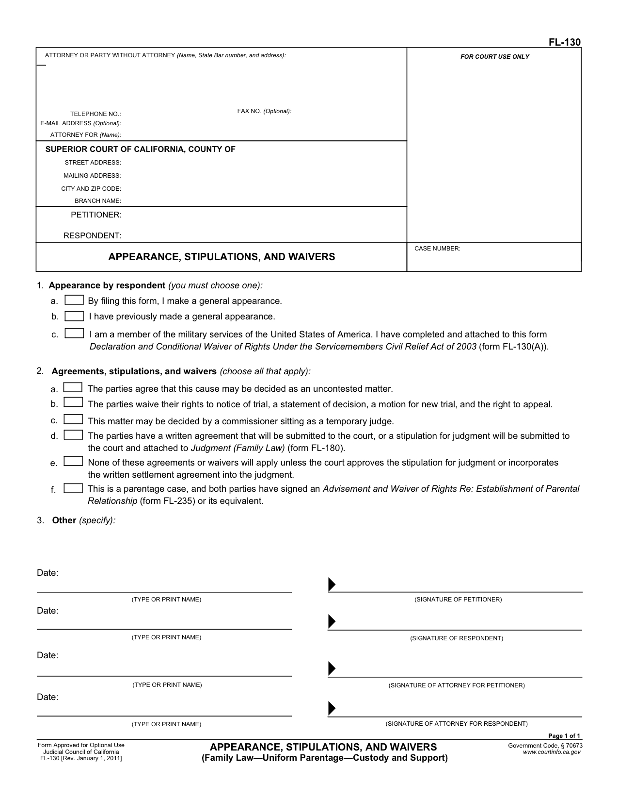 FL-158 Supporting Declaration for Attorney Fees and Costs. Fillable.